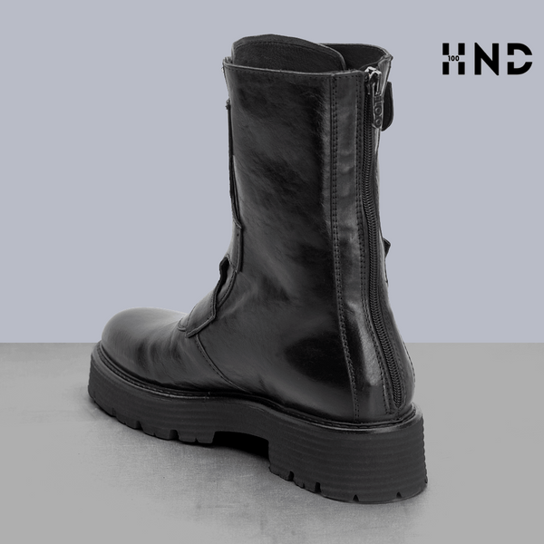 MONICA - Woman's Ankle Boot with Zip - HUNDRED100® Color BLACK size 37